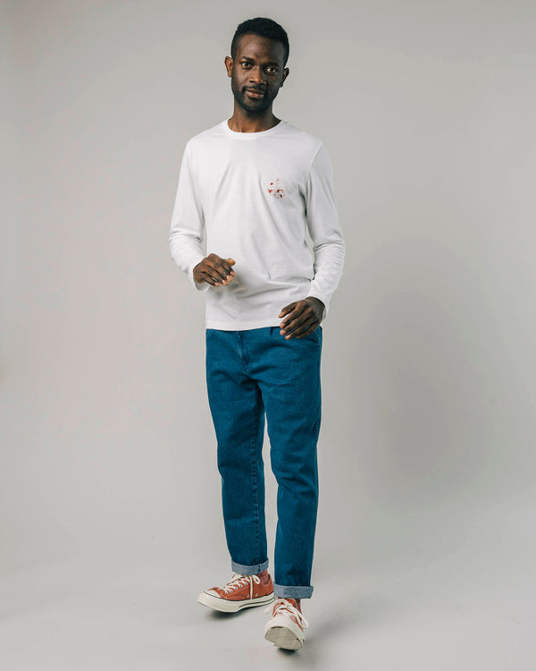 Sleight Longsleeved T-Shirt White - Organic Cotton - Brava Fabrics
